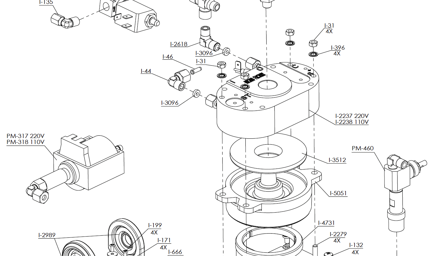 110/120V Vibratory Pump for Dream PID (PM.318) | Ascaso Canada